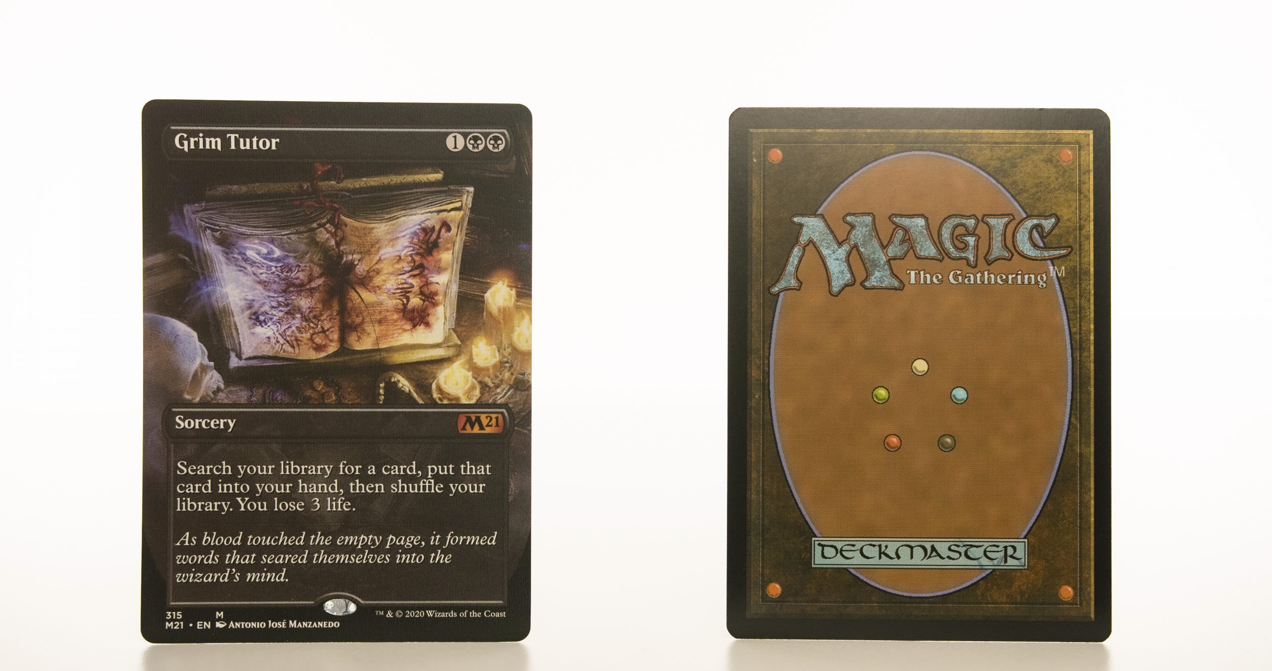 Grim Tutor extended art core set 2021 M21 hologram mtg proxy magic the gathering tournament ...